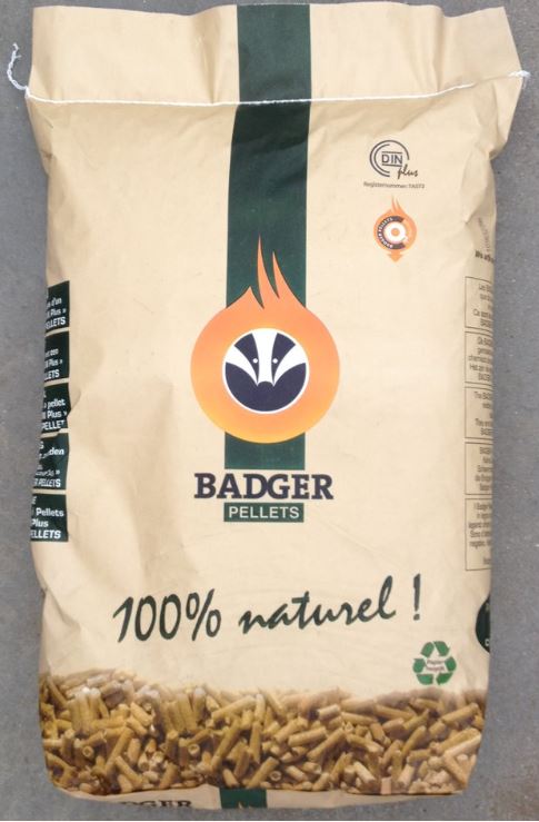 Houtpellets Badger 15 kg - 65 zakken per pallet - geleverd - Winnepenninckx